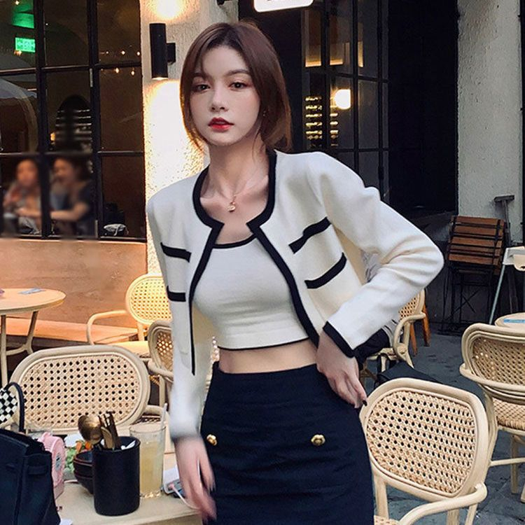 Jual AJWShop WAB Atasan Tanktop Cardigan Set Lengan Panjang Korean Style Kekinian Rajut Import ...