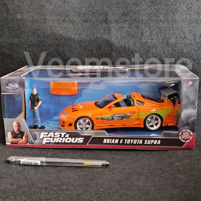 Jual Die Cast 1:24 Bryan Toyota Supra Orange [Jada] Fast and Furious ...