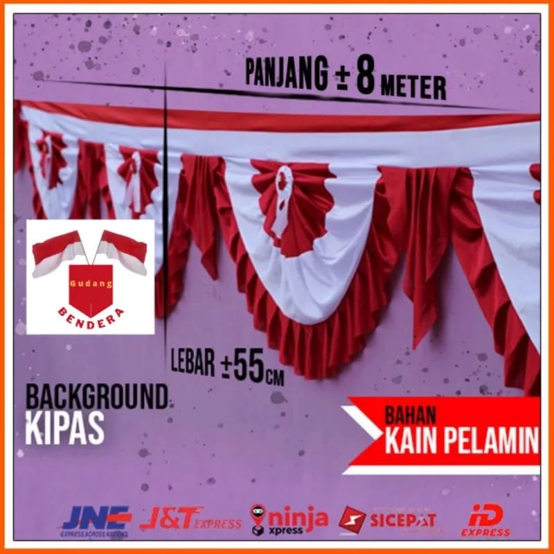 Jual Bendera Background Polos Putih Merah Lidah Untuk Kemeriahan HUT ...