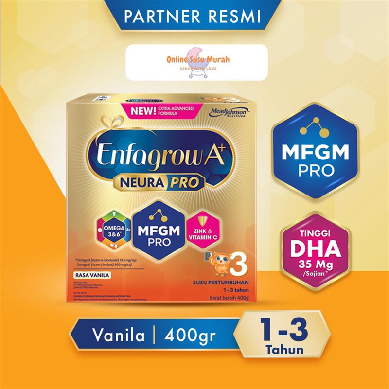Jual ENFAGROW A+3 400GR ORIGINAL VANILA MADU USIA 1-3 TAHUN ( ED 2025 ...