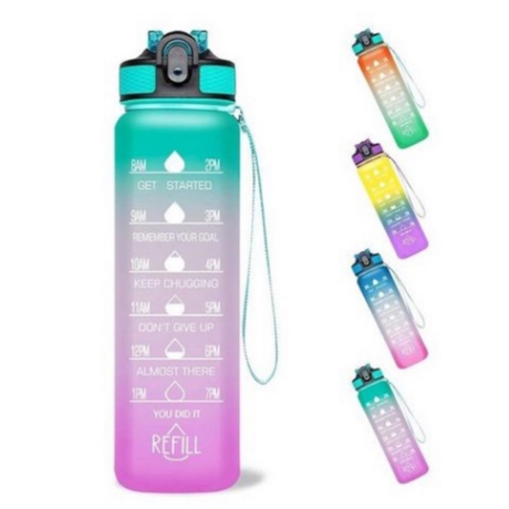 Jual Botol Minum 1 Liter Slim / Botol Minum Viral 1000ml Gradasi Botol ...