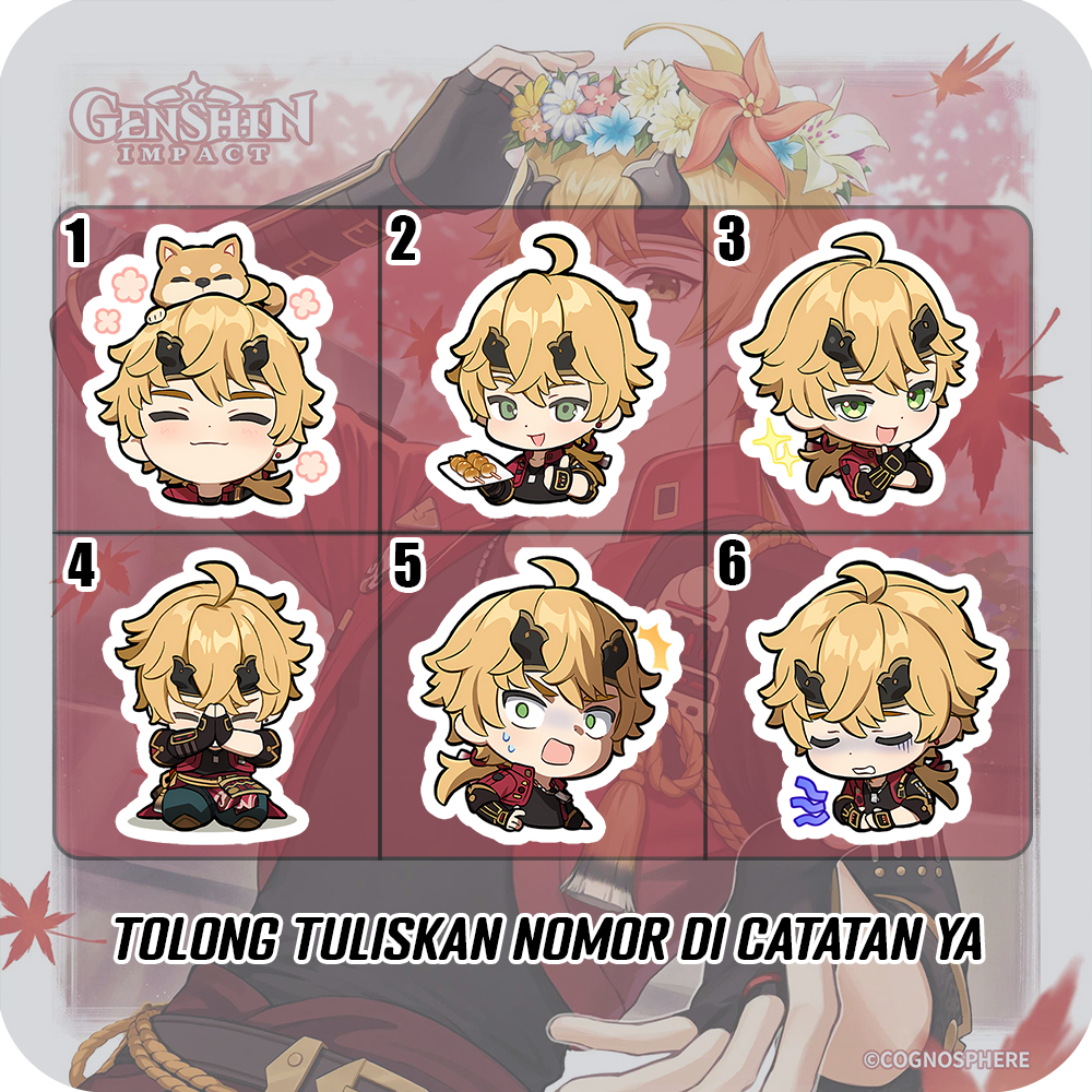 Jual Stiker Glossy Thoma Genshin Impact, Sticker Anime Lucu Untuk HP ...