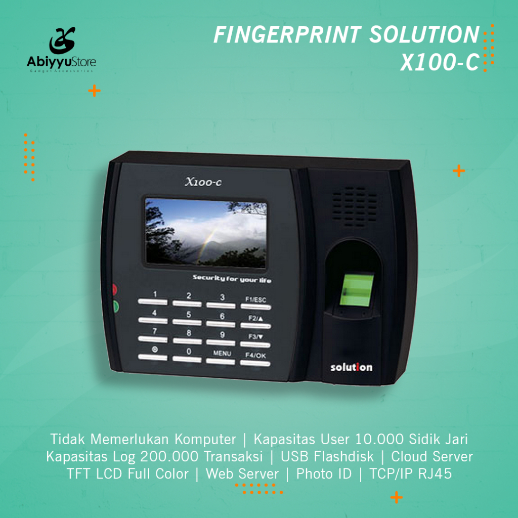Jual Fingerprint Solution X100C Mesin Absensi Sidik Jari For Kantor ...
