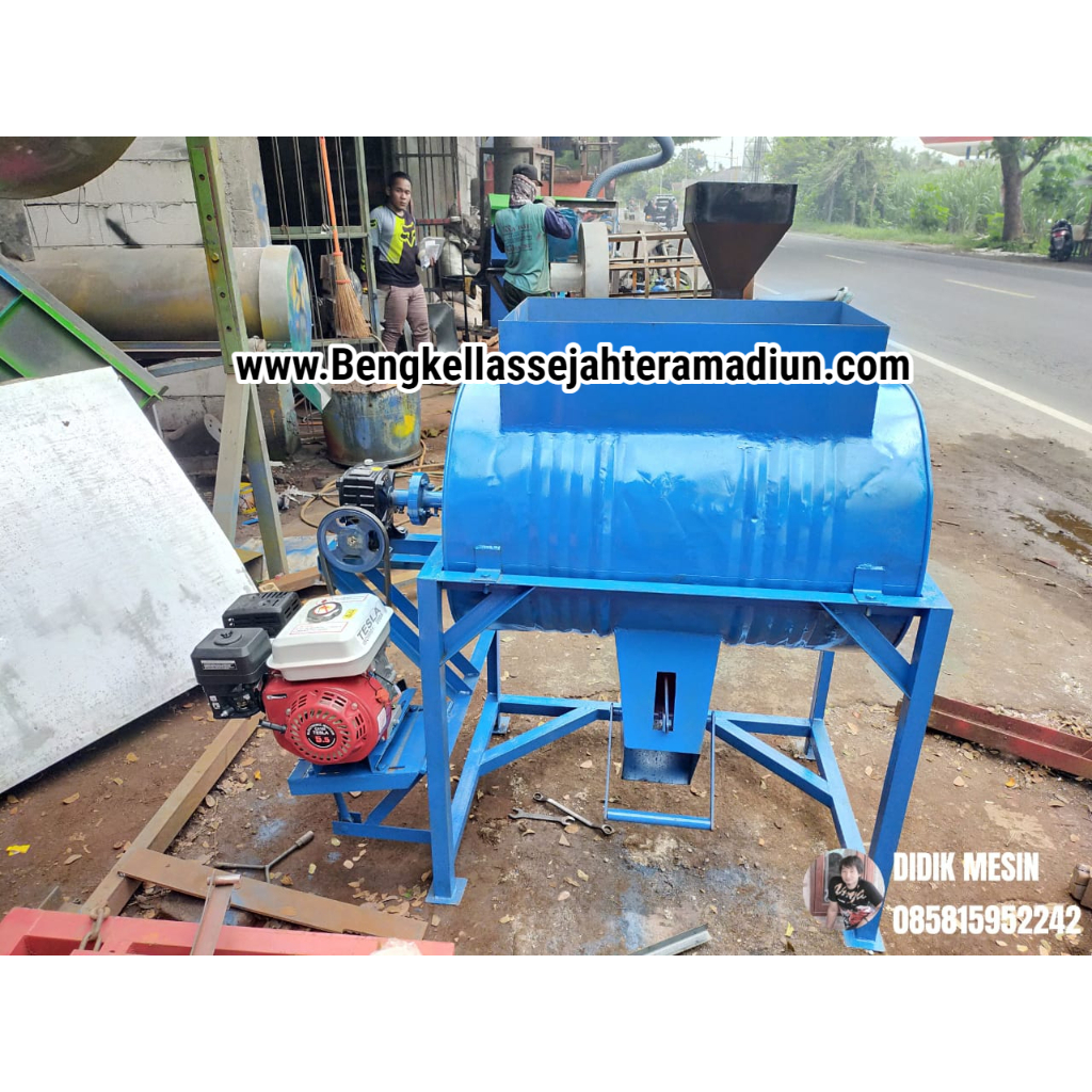 Jual Mesin Mixer Pakan Modifikasi Drum Besi Komplit Penggerak | Shopee ...