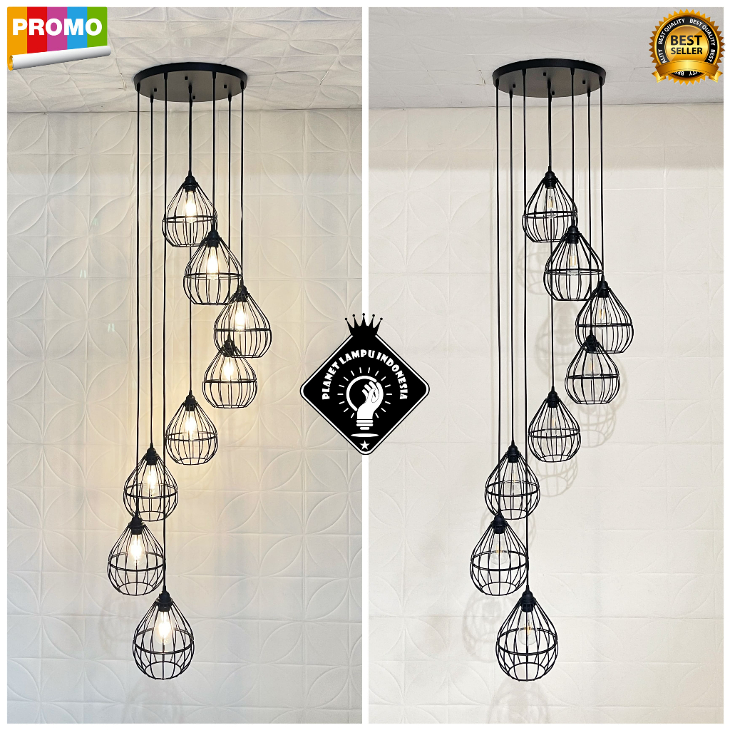Jual Lampu Gantung Void Tangga 8in1 minimalis Modern Vintage Klasik ...