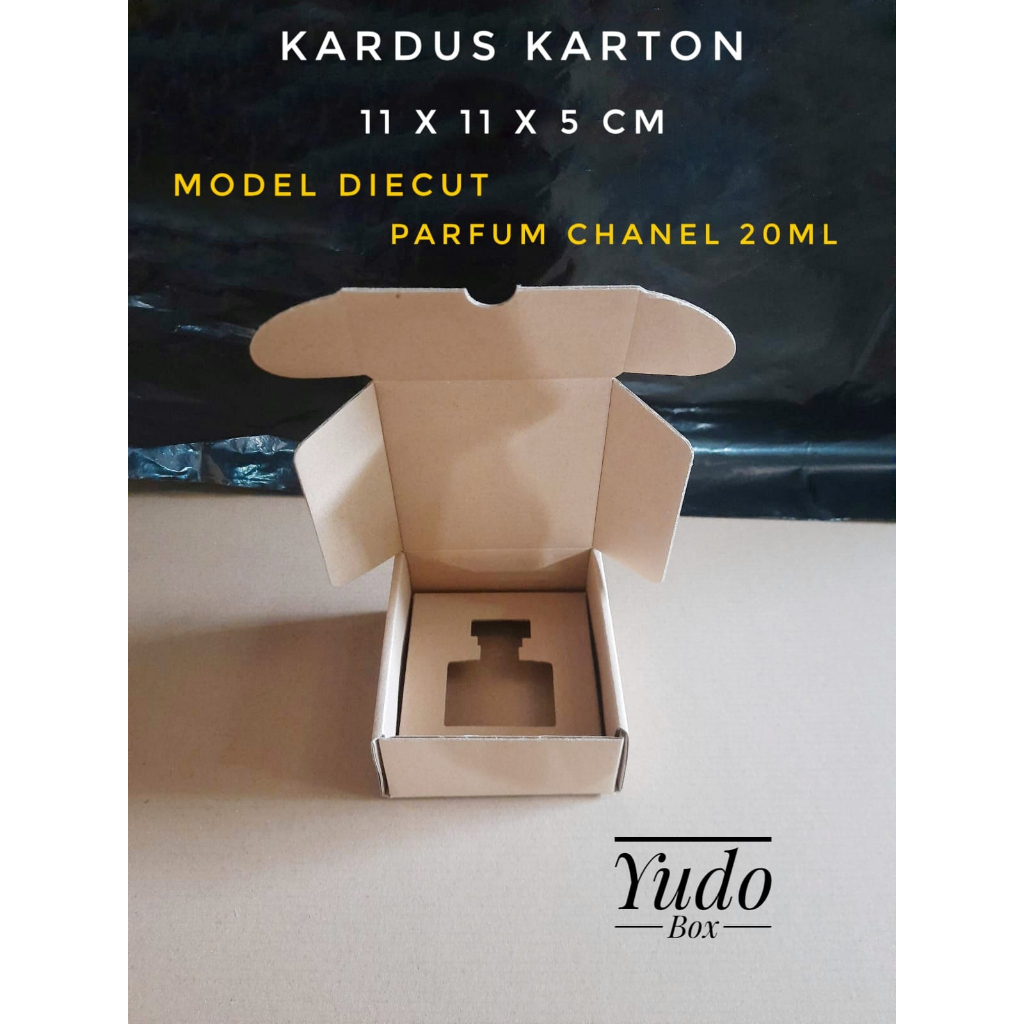 Jual kardus karton uk.11x11x5 cm model diecut parfum chanel 20 ml ...