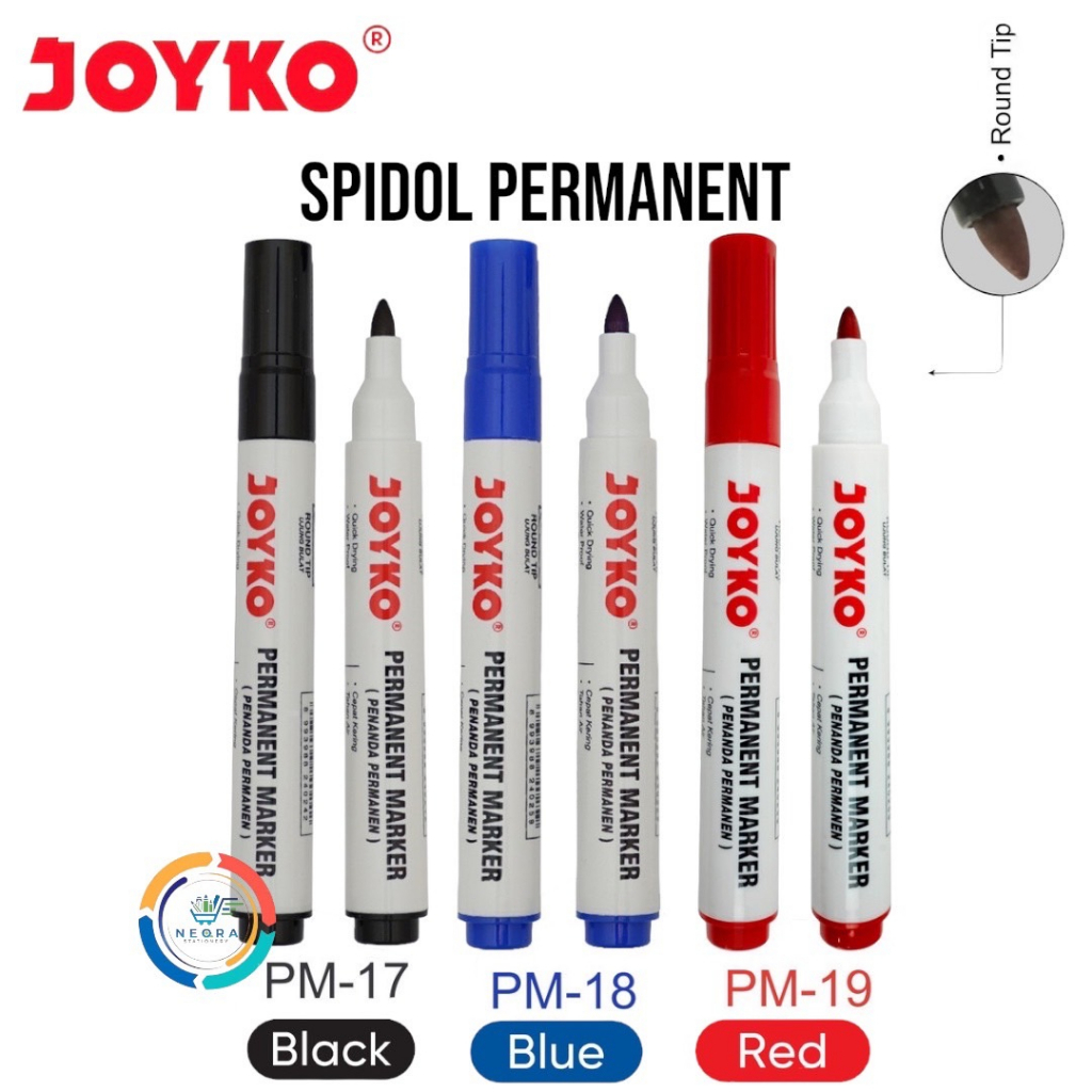Jual Joyko Spidol Permanent Marker | Round Tip PM | Shopee Indonesia