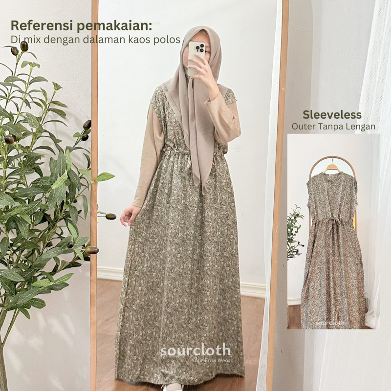Jual UNA DRESS - Outer Gamis Sleeveless Lekbong Syar'i Motif Bercorak ...