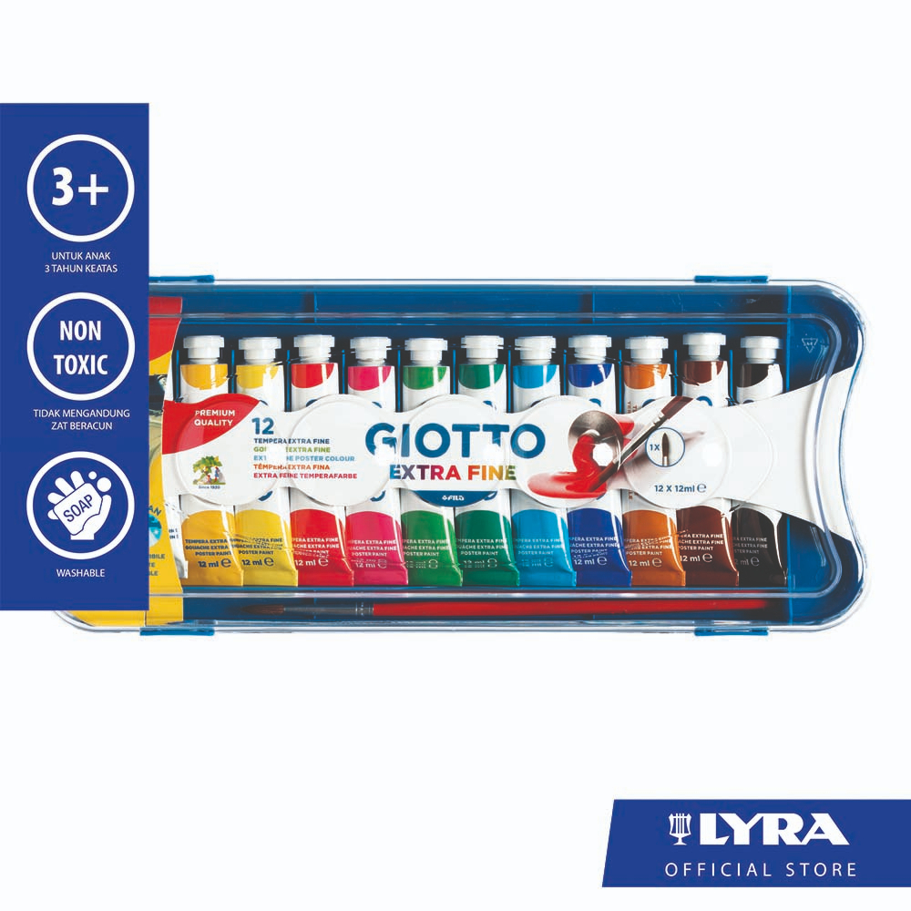 Jual Giotto Poster Paint 12 Colors with Brush 12ml | Shopee Indonesia