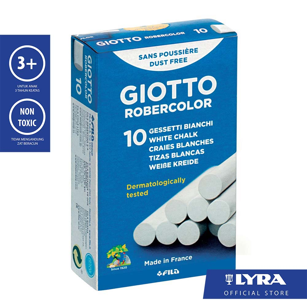 Jual Giotto Kapur Tulis Putih Blackboard Chalk Box White Isi 10 Pcs ...