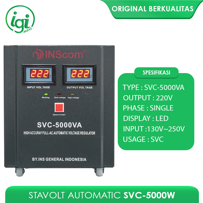 Jual STABILIZER AUTOMATIC VOLTAGE 5000W STAVOLT SVC 5000VA STAVOL ...