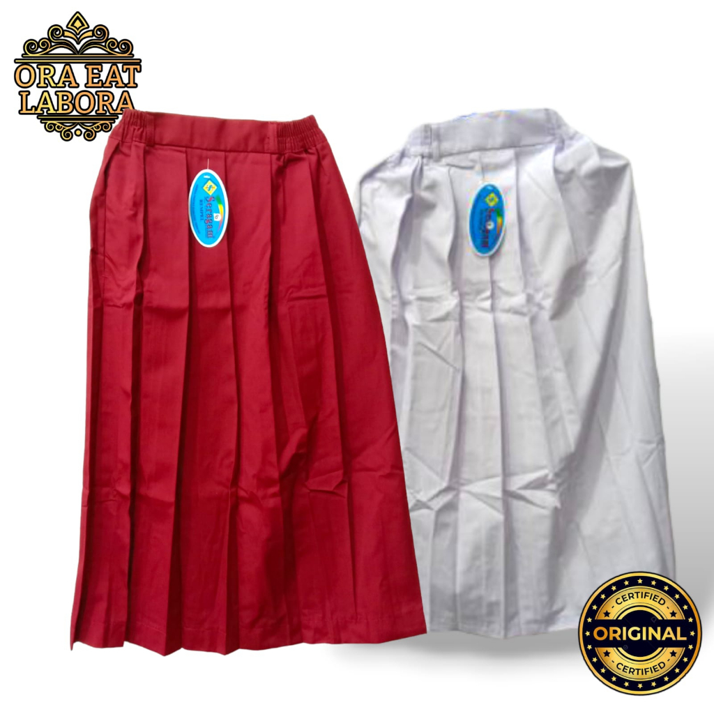 Jual Seragam Sekolah Rok Rempel Panjang SD Merah/Putih - Ora Eat Labora | Shopee Indonesia