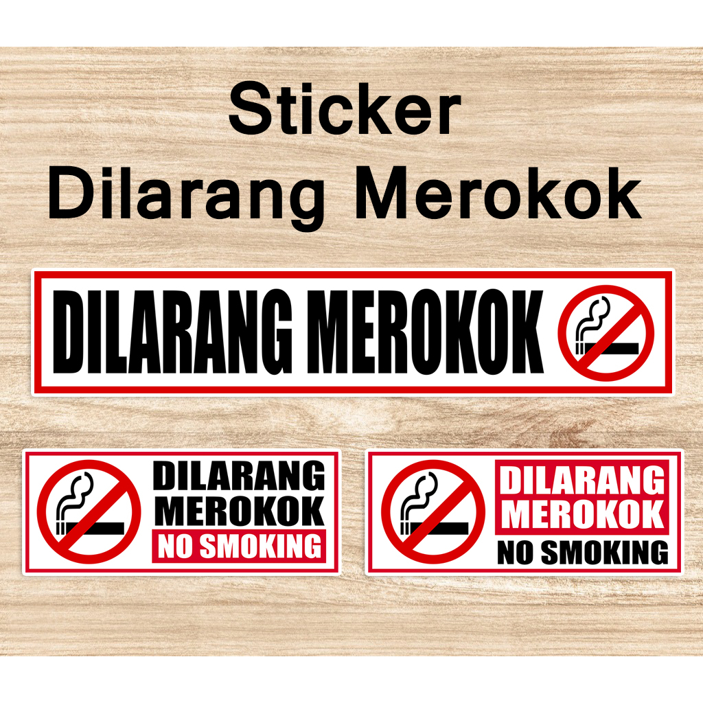 Jual sticker no smoking / stiker dilarang merokok ukuran 6x31cm ...