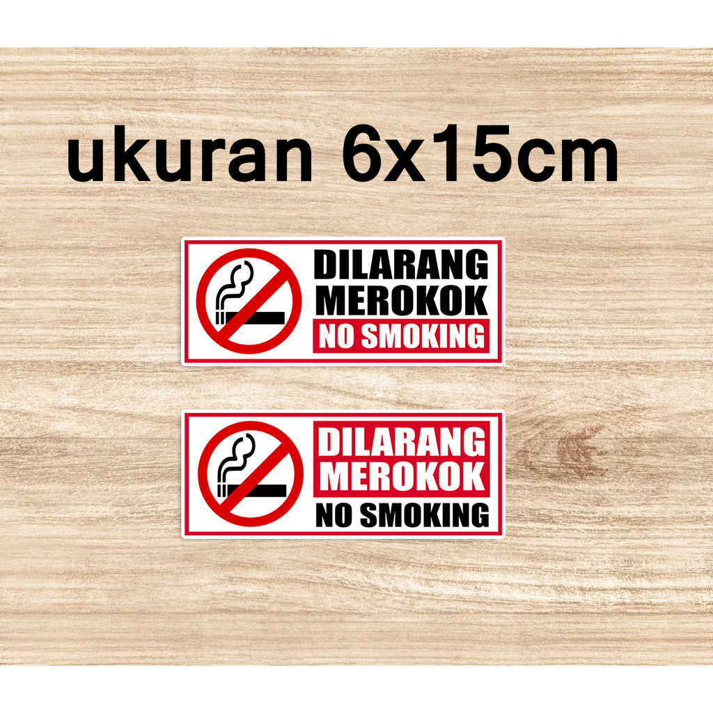 Jual sticker no smoking / stiker dilarang merokok ukuran 6x31cm ...
