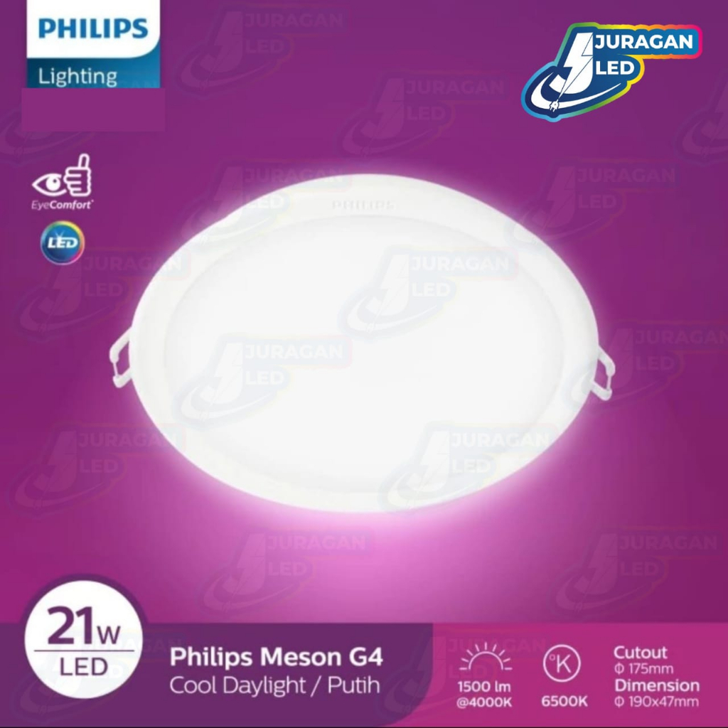 Jual Philips Downlight MESON 175 21W 6500K WH Recessed LED | Shopee ...