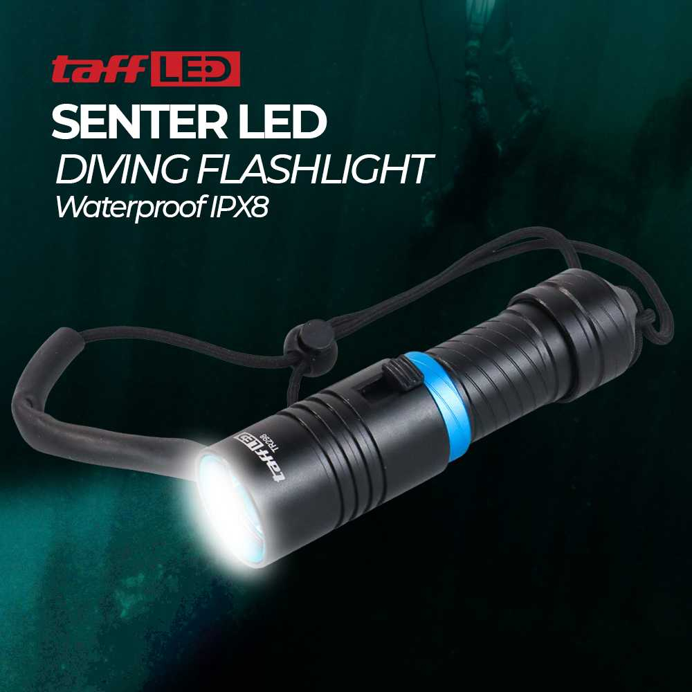 Jual Senter LED Diving Flashlight Waterproof L2 3800 Lumens TaffLED ...