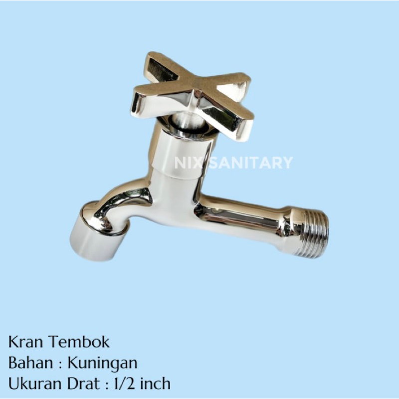 Jual Kran Tembok Baling Kuningan Keran Air Dinding 1/2 inch | Shopee Indonesia