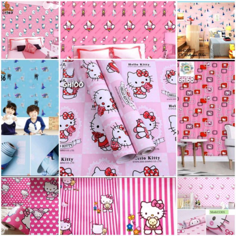 Jual Wallpaper Dinding Hello Kitty Stiker Dinding Hello Kitty Wallpaper Hello Kitty Walpaper ...