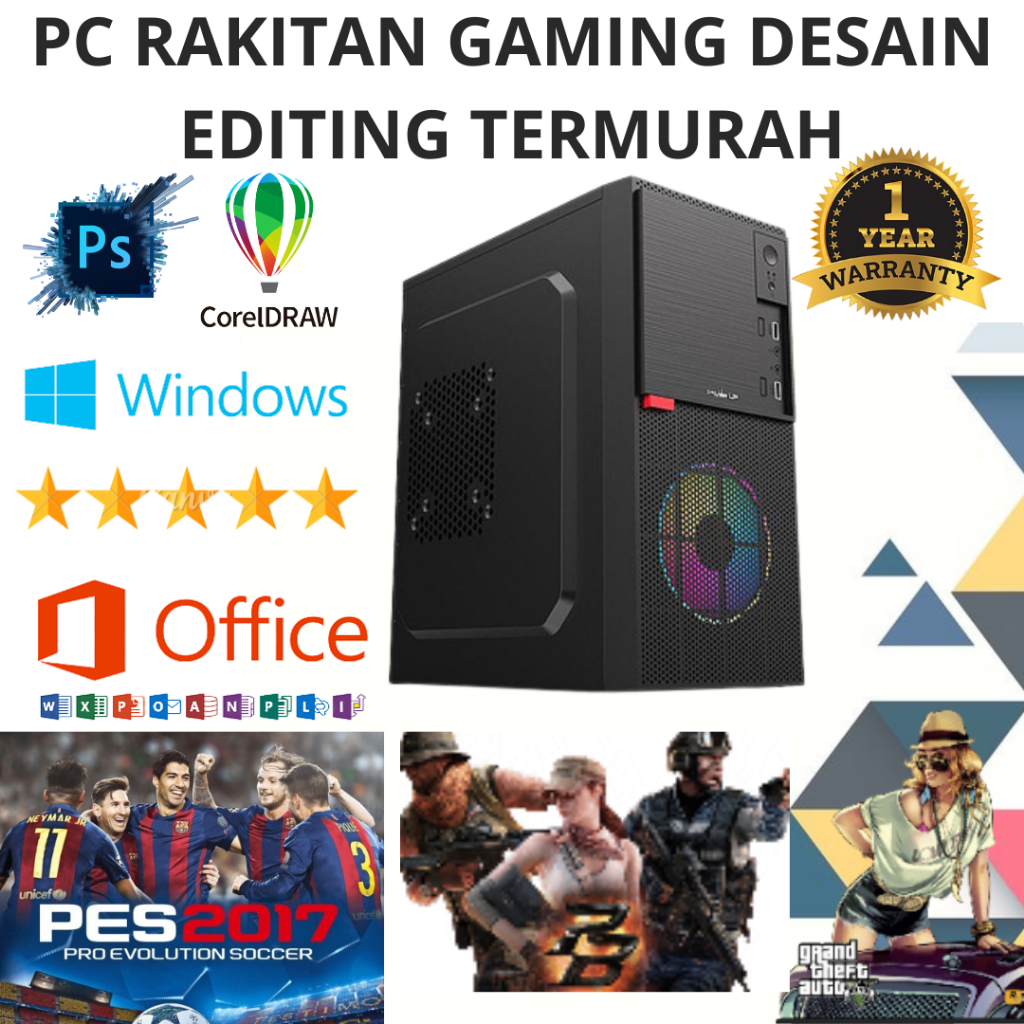 Jual PC KOMPUTER RAKITAN GAMING DESAIN EDITING INTEL CORE i7 860 / 870 GT 610 2GB TERMURAH ...