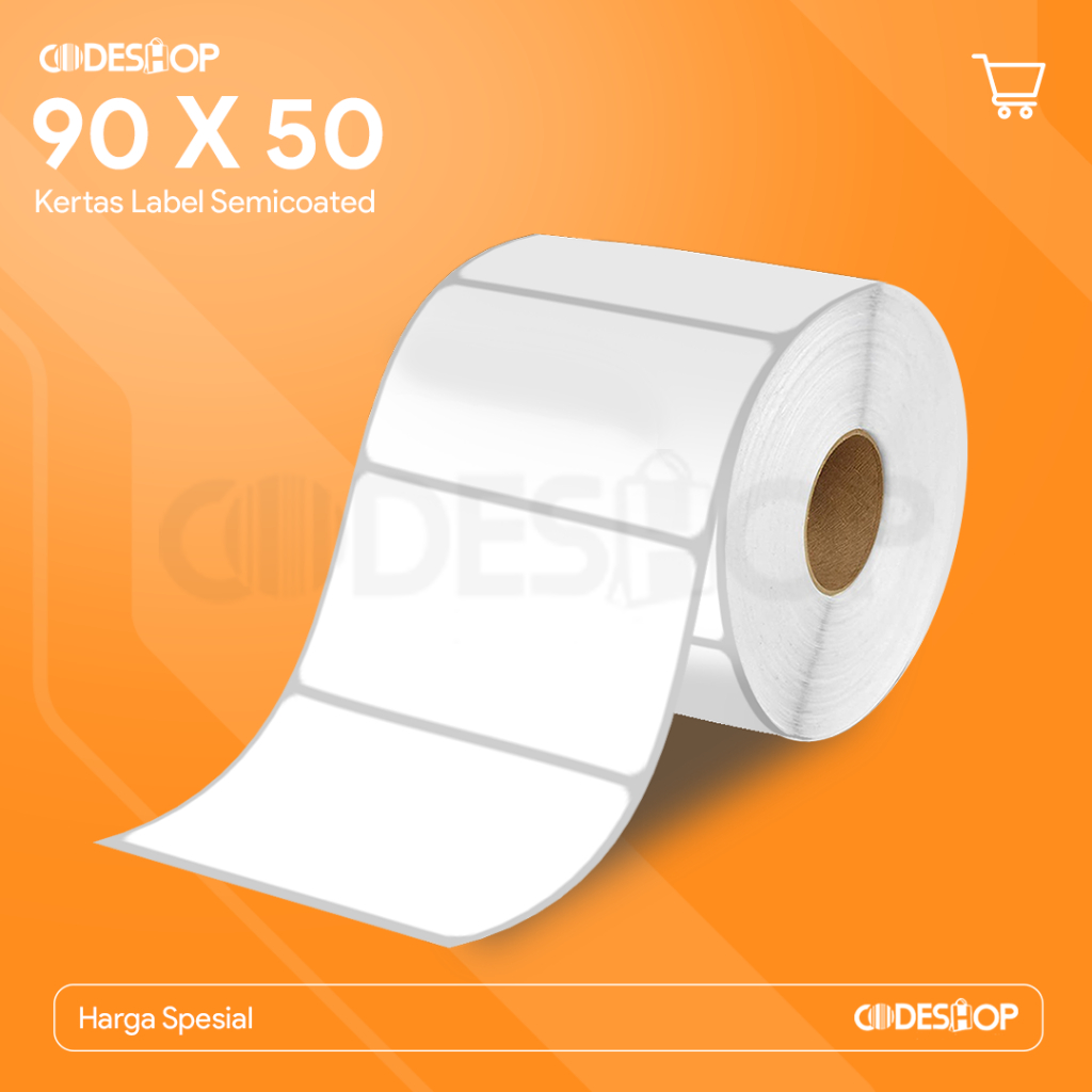 Jual Stiker Label Semicoated 90 x 50 mm Stiker Printer Barcode 2000pcs ...
