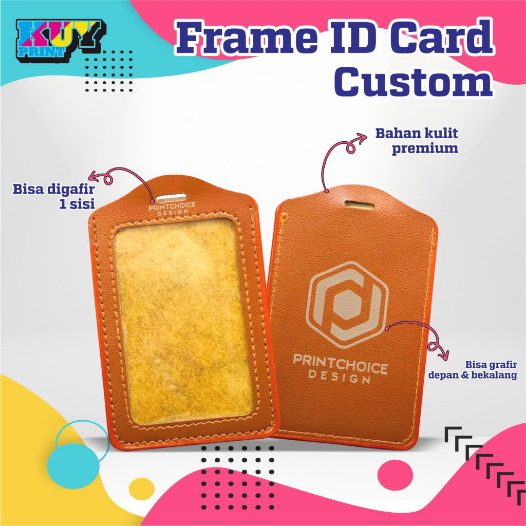 Jual Frame id card custom kulit sintetis / id card Holder / custom ...