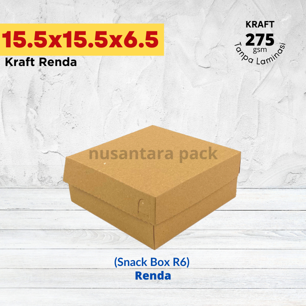 Jual Box Snack Kue Kemasan Makanan Dus R6 15.5x15.5x6.5 16x16x7 ...