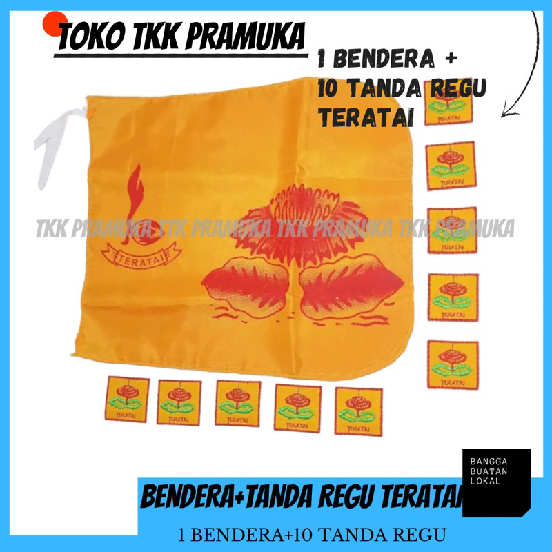 Jual 1 Bendera regu pramuka + 10 Tanda regu teratai / 1 paket bendera ...
