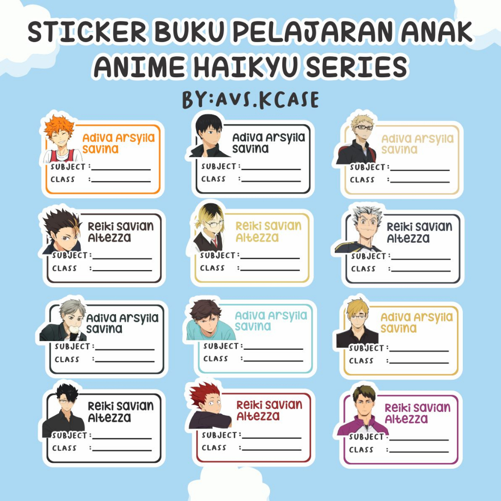 Jual HAIKYU STIKER BUKU CUSTOM NAMA | Shopee Indonesia