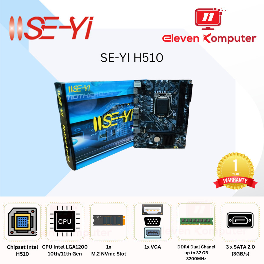 Jual Motherboard SE-YI H510 (LGA1200, DDR4) | Shopee Indonesia