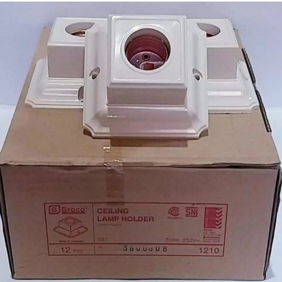 Jual BROCO FITTING PLAFON 1210 KOTAK SEGI 4 EMPAT/FITING LAMPU PERSEGI ...