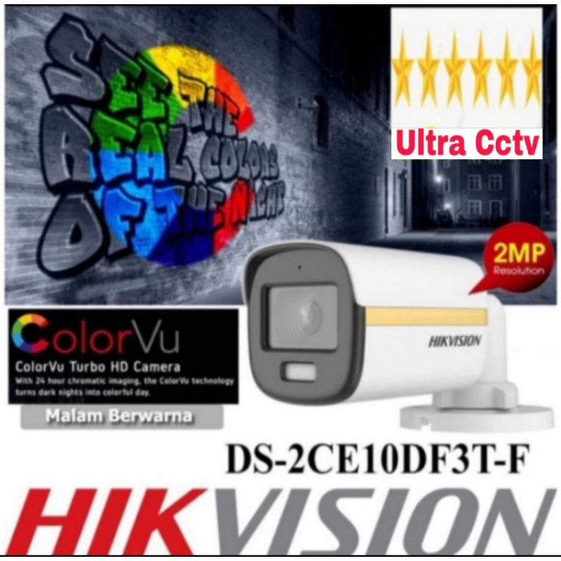 Jual DS-2CE10DF3T-F Hik ColorVu 2mp Camera CCTV Outdoor warna 24jam ...