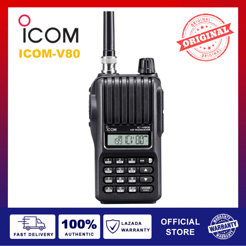 Jual 【Free earphones】GRATIS Headset HT ICOM v80 V 80 ICV80 / IC-V80 VHF 5.5W 207CH Lithium ...