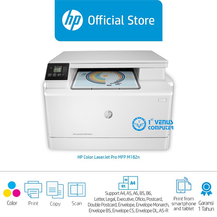 Jual Hp LaserJet HP MFP 182N / PRINT,SCAN,COPY A4 ( COLOR) | Shopee ...