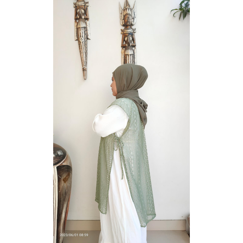 Jual lLONG VEST TALI BROKAT PPREMIUM OUTER / ROMPI PANJANG TALI BRUKAT ...