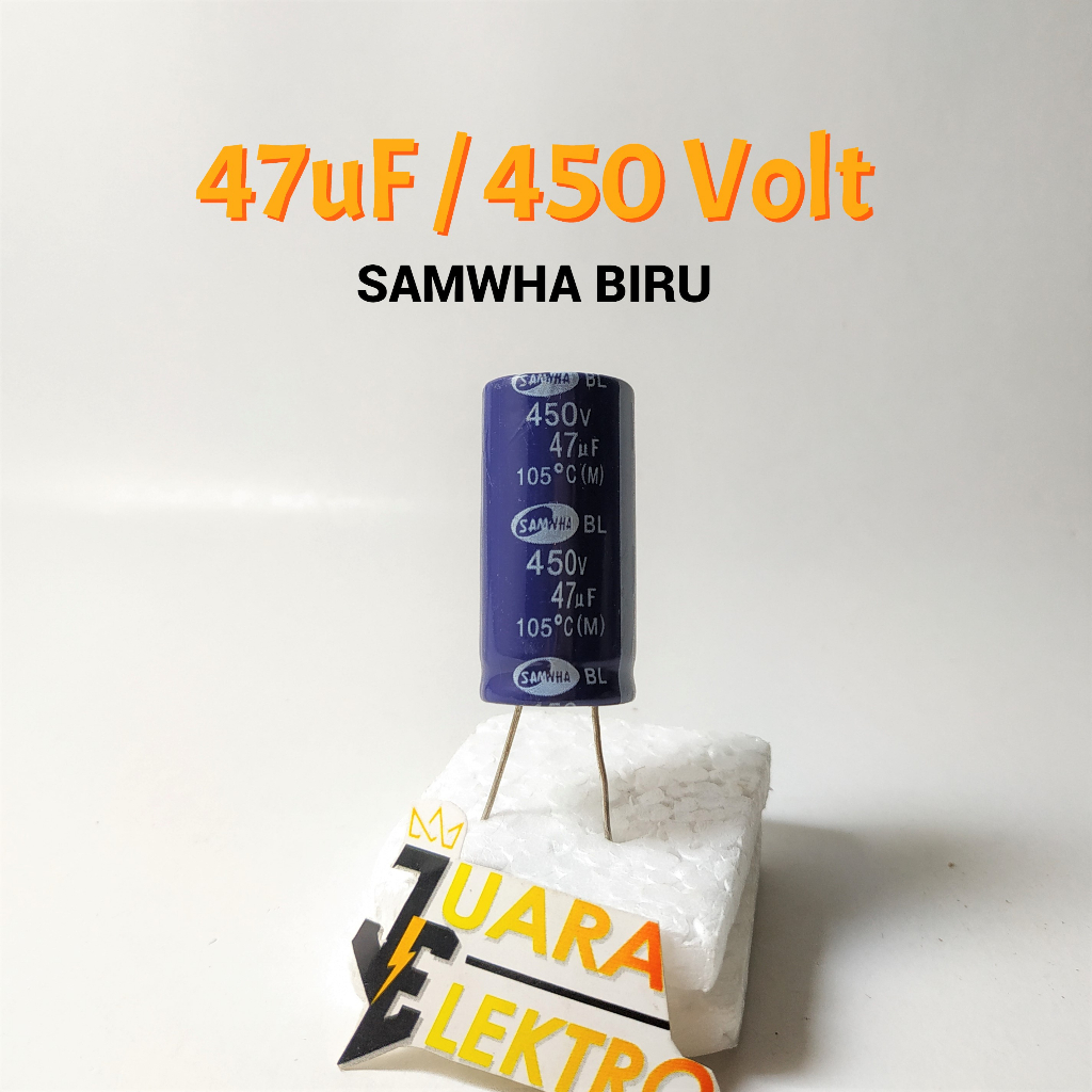Jual KAPASITOR ELCO 47uF / 450V | Capasitor Elko 47 uF/450 Volt (SAMWHA) | Shopee Indonesia