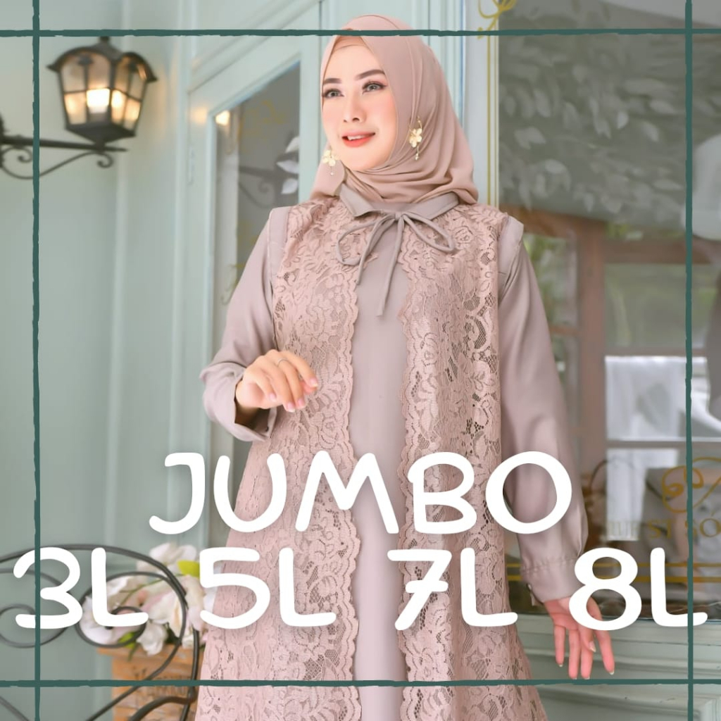 Jual Gamis JUMBO Set Inner dan Outer 2 in 1 Brukat Mix Toyobo Gamis Party Premium Gamis Pesta ...