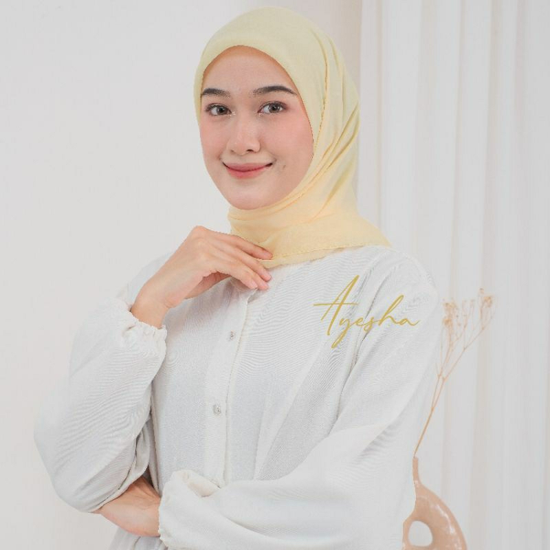 Jual Basic Plain Baby Yellow Hijab Segi Empat [POLLYCOTTON PREMIUM] Jahit Tepi - by Ayesha ...