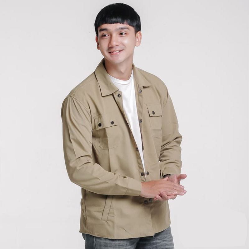 Jual jaket semi parka couple set korean style - kemeja semi parka outer ...