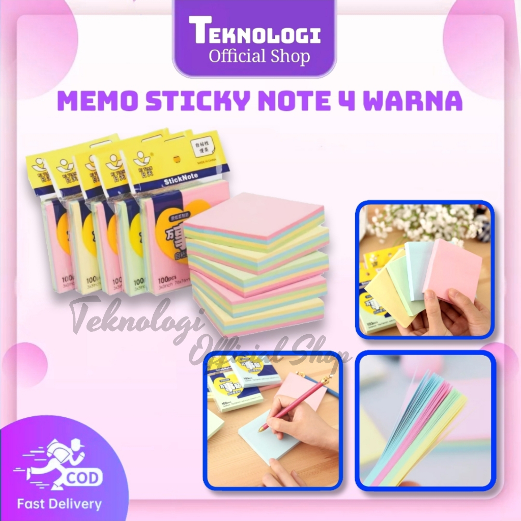 Jual Memo Sticky / Sticky Note / Kertas Memo Polos 4 warna | Shopee ... Jual Memo Sticky / Sticky Note / Kertas Memo Polos 4 warna | Shopee ...