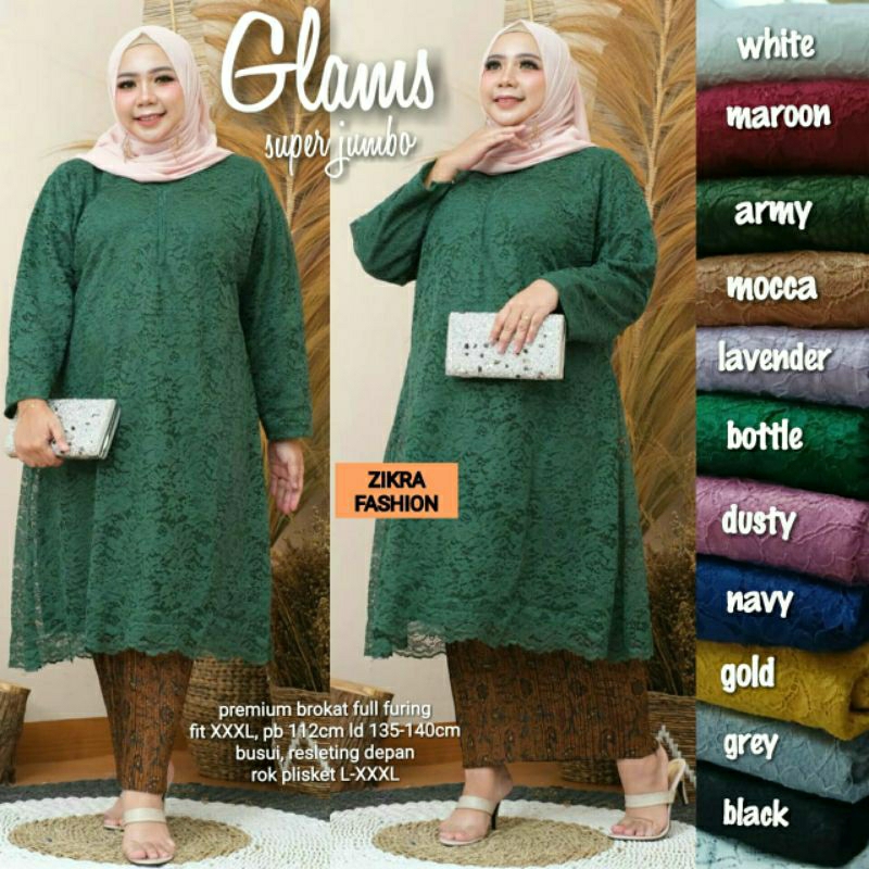 Jual ×Real pict× Glams tunik kebaya brokat super jumbo LD 140 / Glams ...