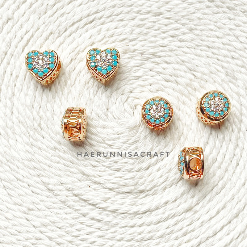 Jual Liontin Charm Pendant Love Bulat Biru Muda Untuk Kalung dan Gelang ...