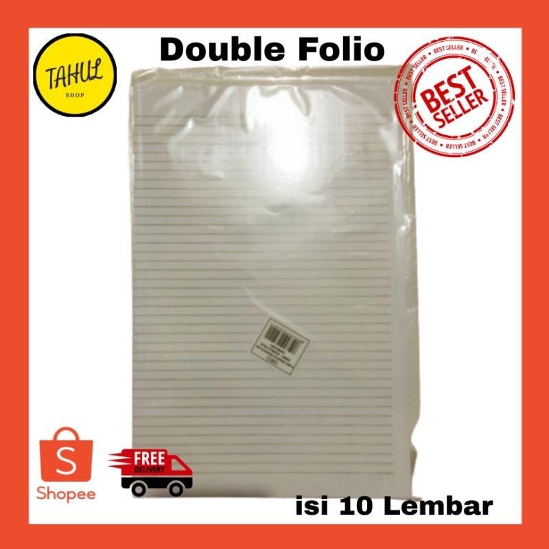 Jual DOUBLE FOLIO ISI 10 PCS Kertas / Double Folio Bergaris kiky/sidu ...