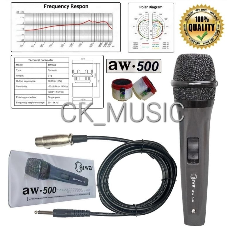 Jual MIC KABEL AIWA AW500 ,MICROPHONE KABEL AIWA AW 500 ,MIC AIWA ,AW500 ,MIC CAIWA AW | Shopee ...