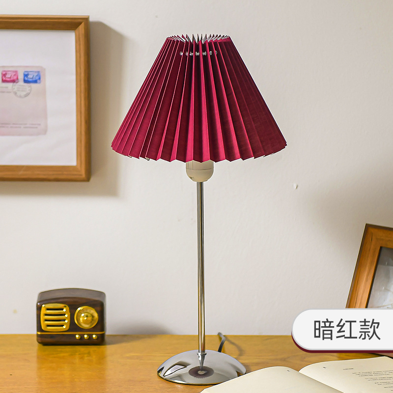 Jual Eyre Lampu meja lipit meja Skandinavia LED lampu meja lipit kain ...