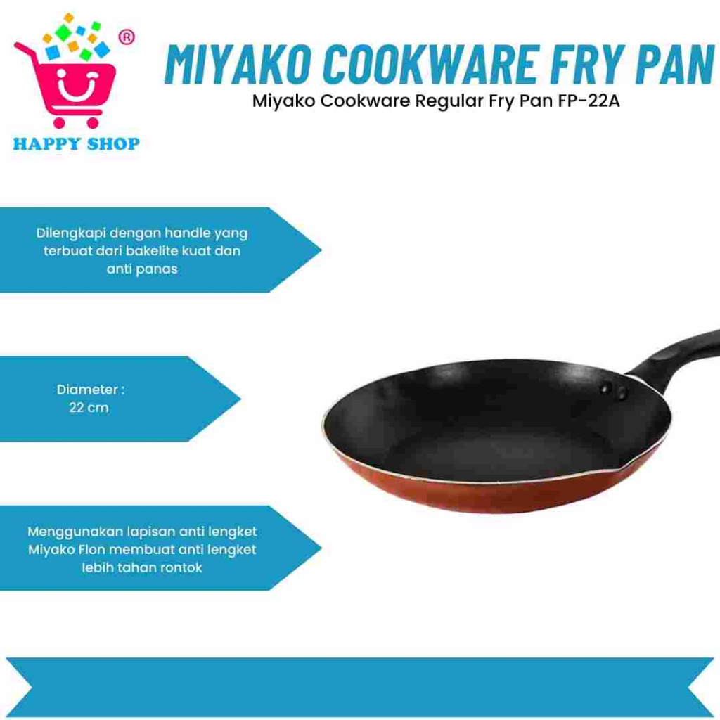 Jual Miyako Cookware Regular Fry Pan FP-22A | Shopee Indonesia