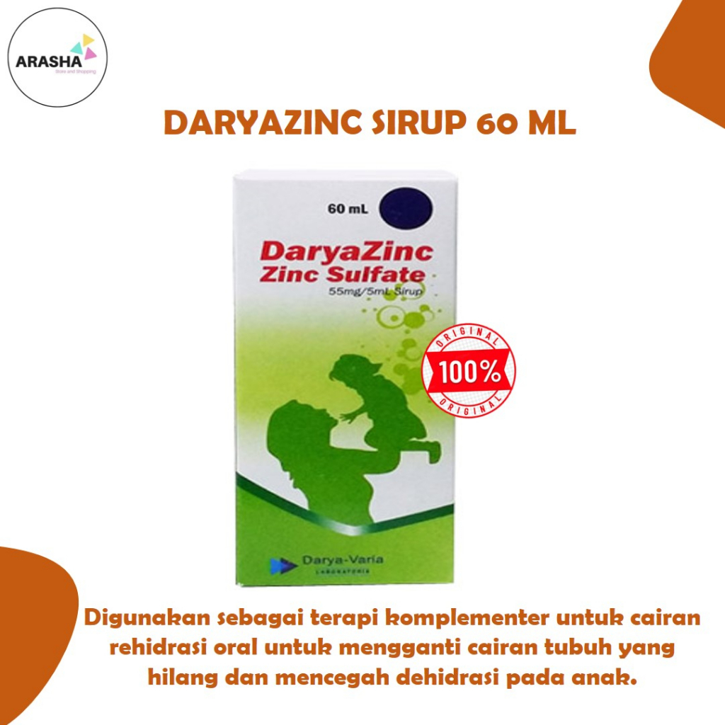 Jual DARYAZINC SIRUP 60 ML Obat Diare Anak/Dehidrasi/Mencret/Saluran ...