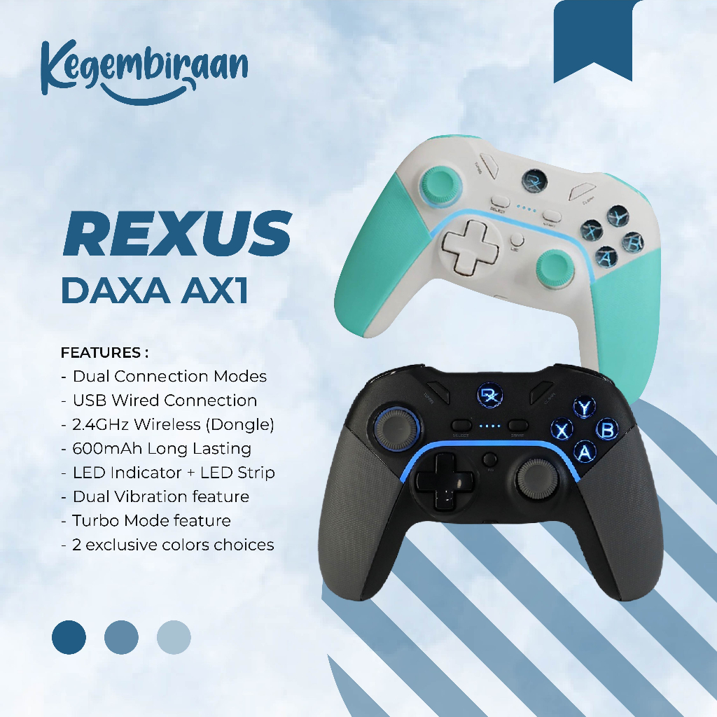 Jual Rexus Daxa Asteria AX1 AX-1 Wireless Wired Gamepad Controller ...