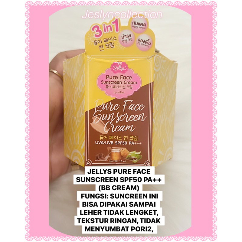 Jual JELLYS PURE FACE SUNSCREEN CREAM ORIGINAL THAILAND | Shopee Indonesia
