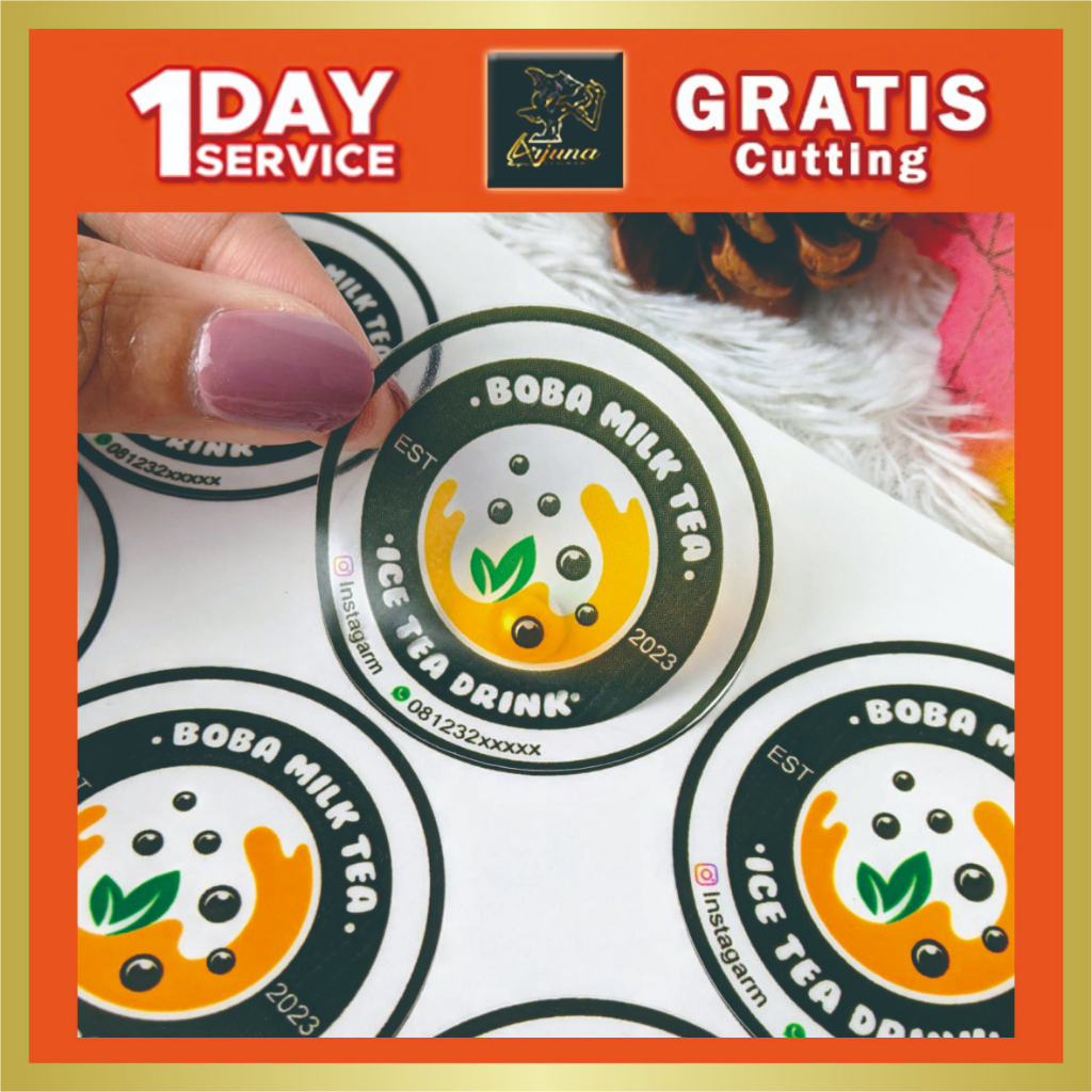 Jual Stiker Label Minuman Boba Bulat Sticker Drink Custom | Shopee ...