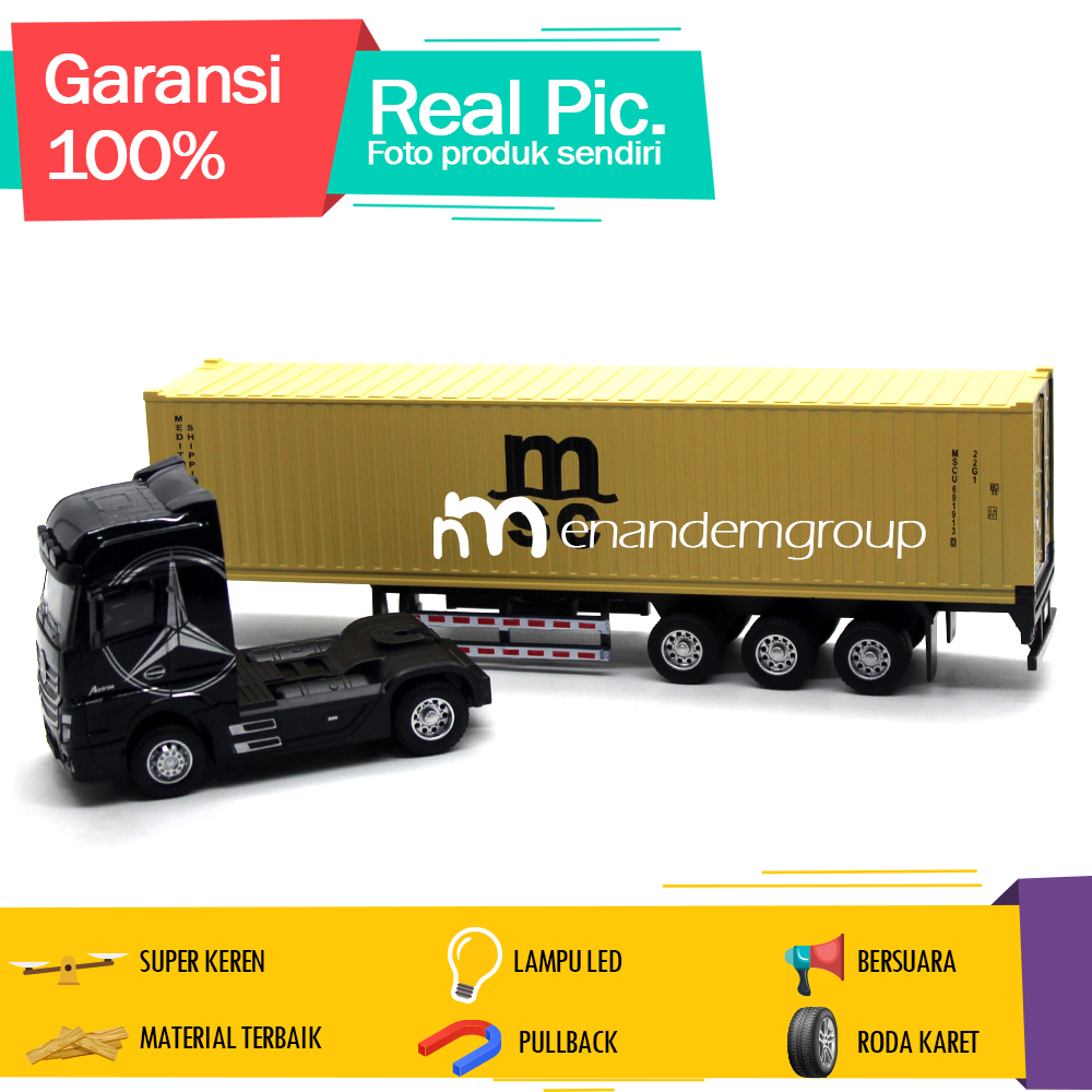 Jual Diecast Miniatur Mainan Mobil Truk Kontainer Trailer Besi Premium ...